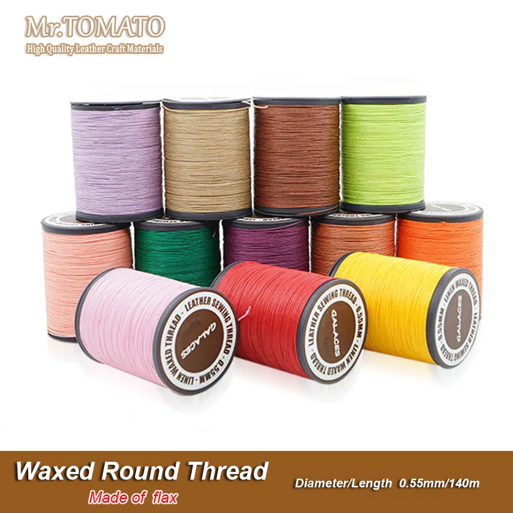 0.55 Leather Sewing Waxed round Thread flax linen Stitching Cord Craft ...