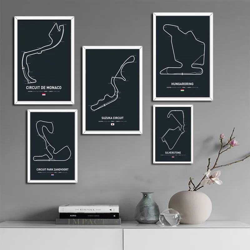 Wall Art Canvas Formula 1 | Formula 1 Track Posters | Canvas Painting ...