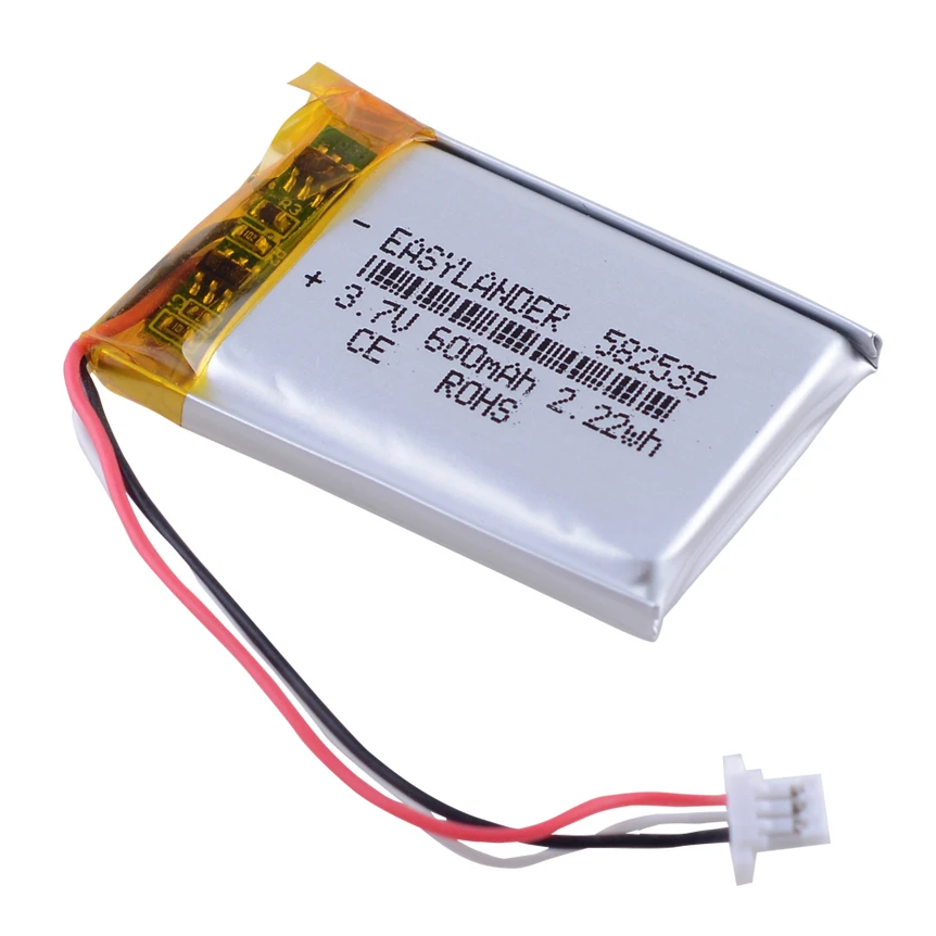 3.7v 600mah 602535 Rechargeable Li Polymer Battery For Gps Mivue 366 ...
