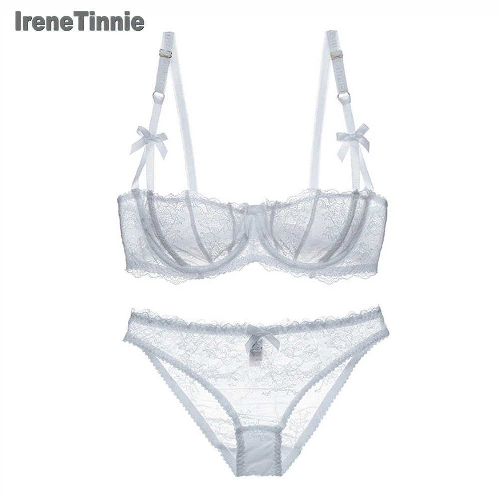 Irene Tinnie Conjunto de sujetador transparente para mujer, lencería ...