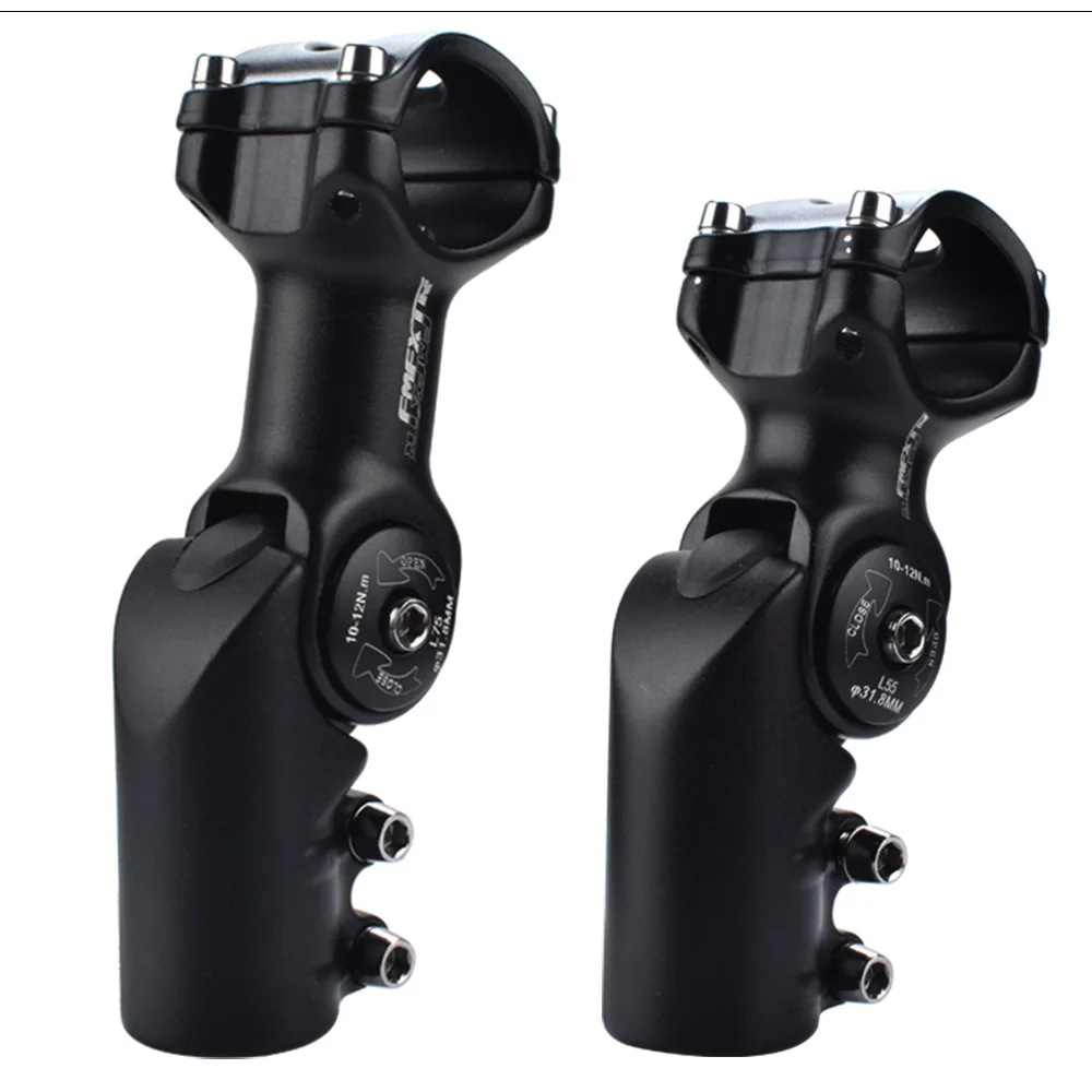 Bicycle Adjustable Stem 25.4/31.8mm*55mm 75mm 120 Degree Riser Stem MTB ...