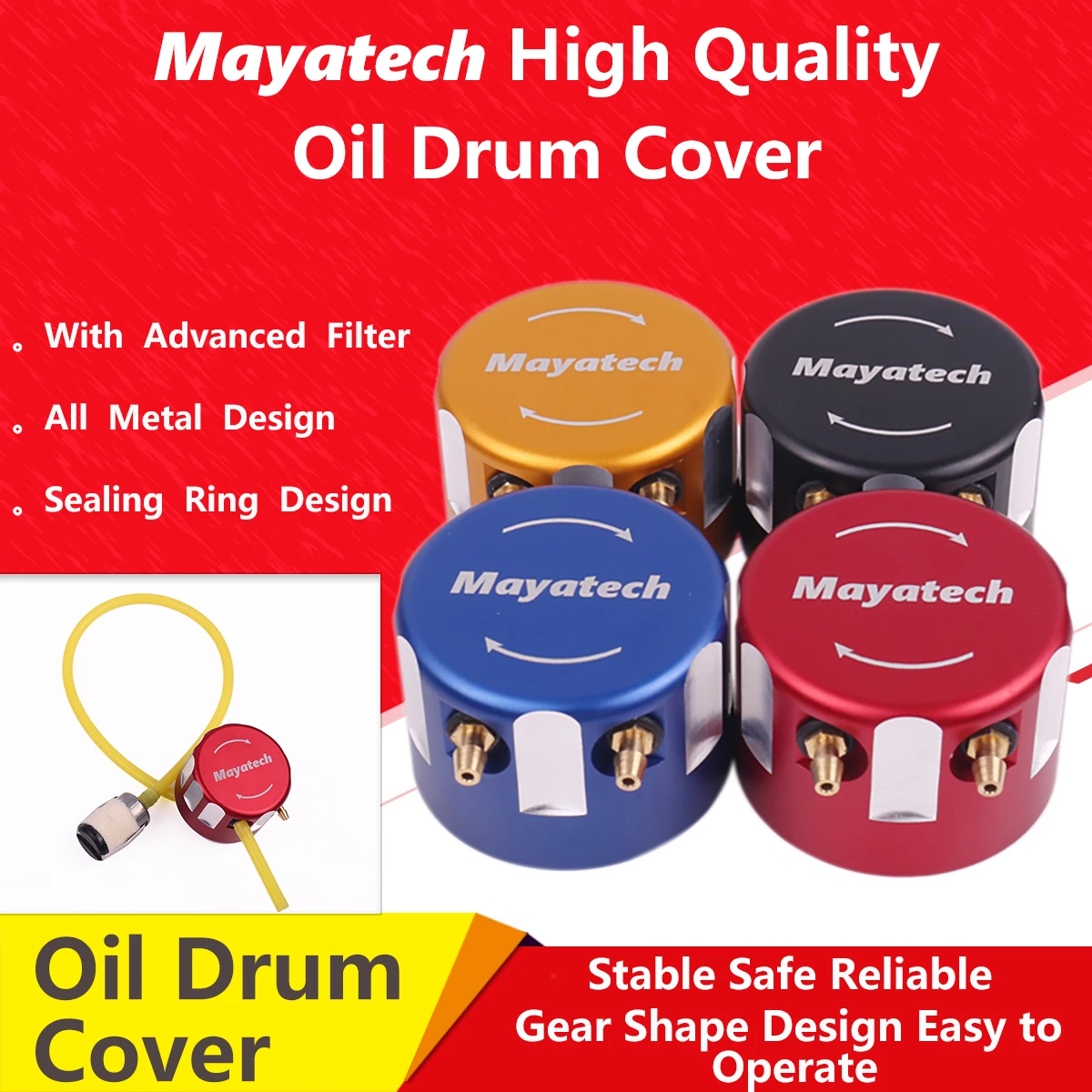 Mayatech CNC Aluminum Alloy Oilcan Cover Gasoline Tank Box Lid Oil Drum ...