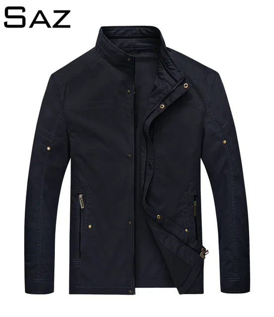 Saz Men's Slim Fashion Fit Lightweight Softshell Flight Bomber Jacket ...