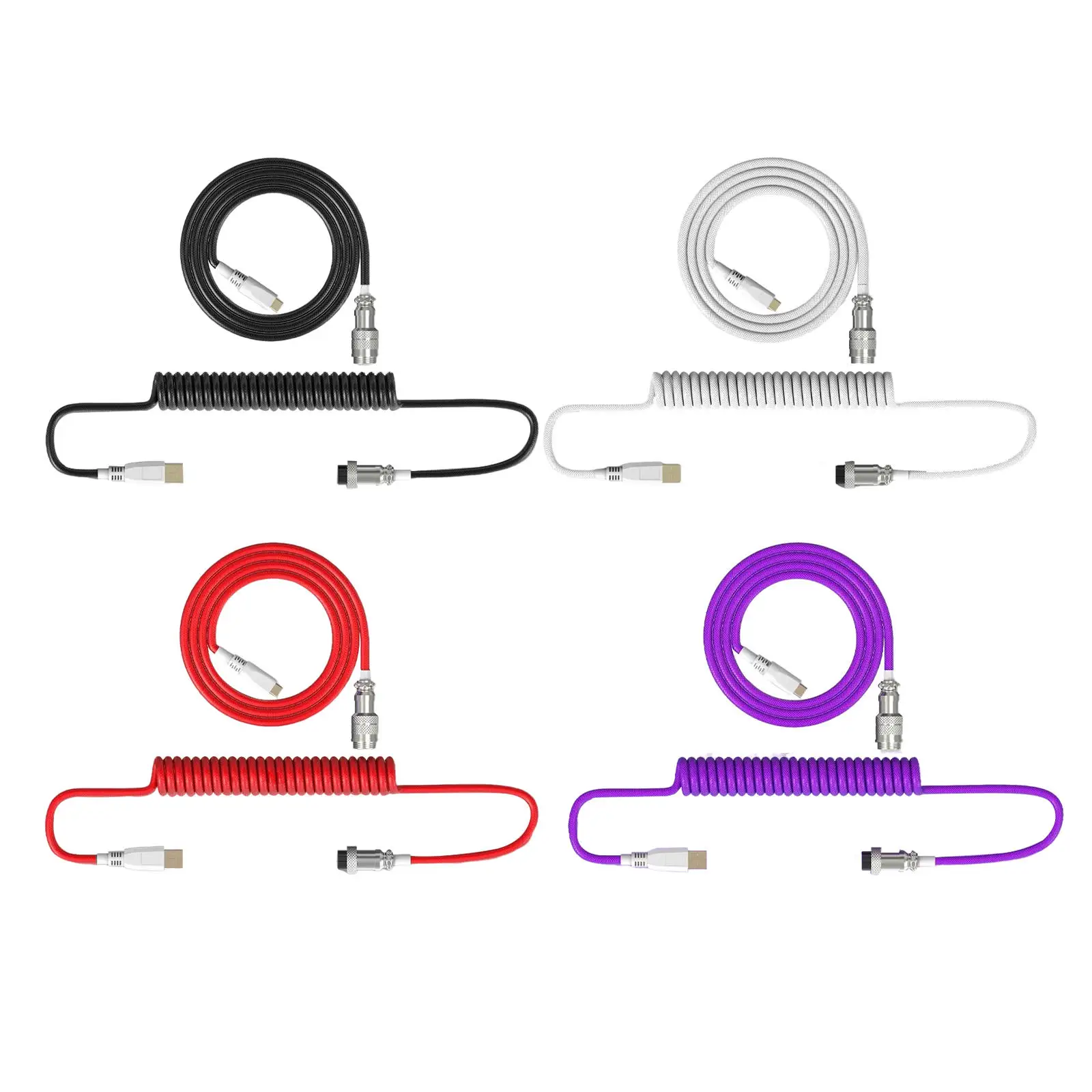 Type-c Keyboard Cable Retractable Coiled Usb Port With Metal Connector ...