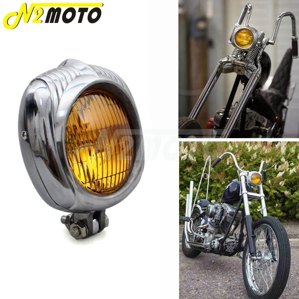 Motorcycle-Vintage-Headlight-For-Harley-Honda-Cafe-Racer-Custom-Bobber ...