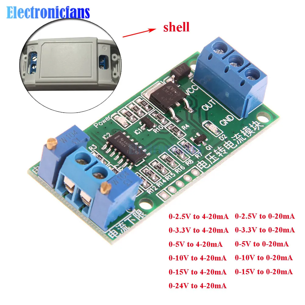 0 2.5V 3.3V 5V 10V 15V 24V to 4 20mA 0 20mA Voltage to Current Signal ...