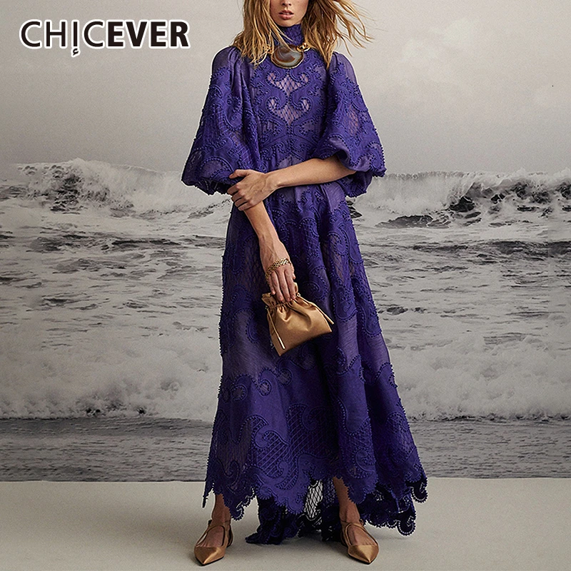 CHICEVER, винтажные женские платья с вырезом, водолазка, фонарь ...