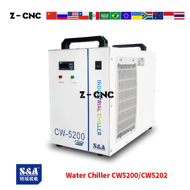 CW 5200 CW 5202 Teyu 물 냉각기 S & A 냉각 Co2 레이저 튜브 80W 100W 130W 150W ...