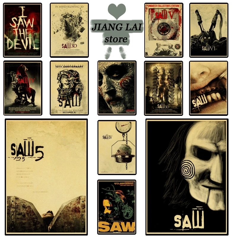 Vintage Horror Movie Decor | Saw Movie Painting | Saw Horror Poster ...
