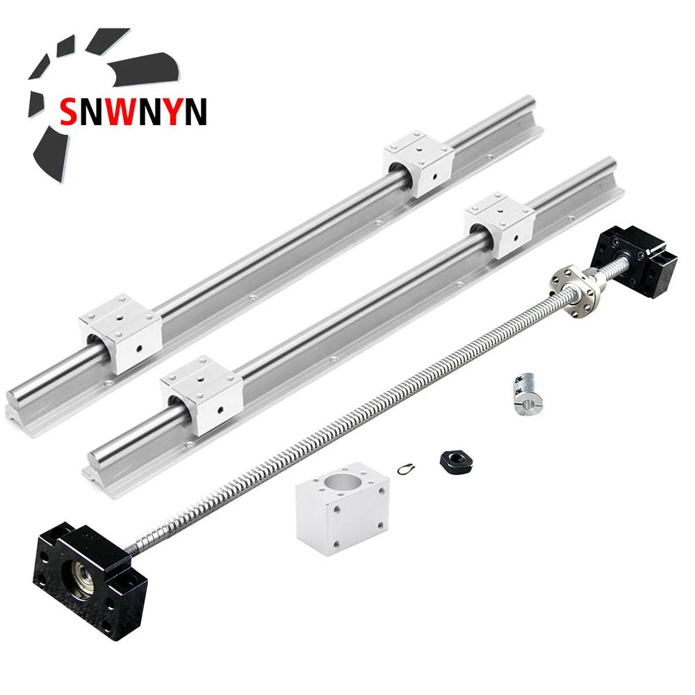 Sbr16 Linear Rail Support+4pc Sbr16uu For Xyz+sfu 1605 Ball Screw Any Length+bk Bf12 End Support ...