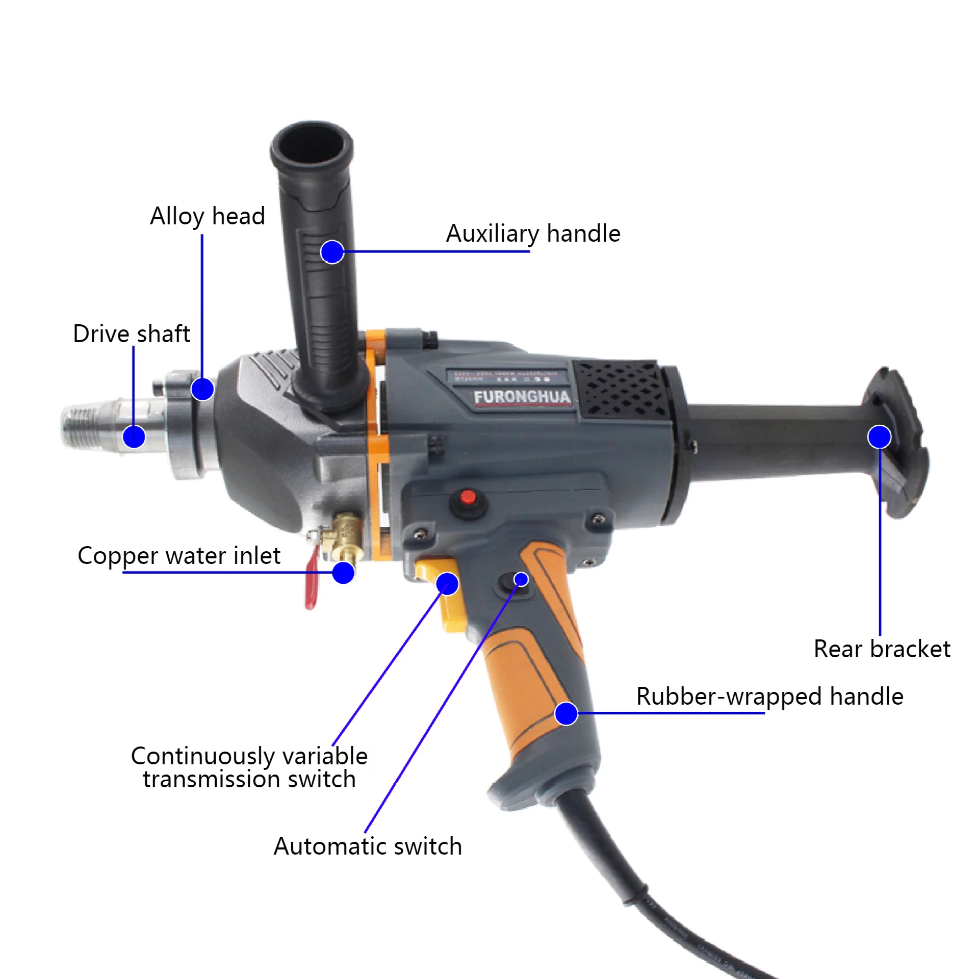 2100w 220v 112/132/168mm Electric Diamond Core Drill Wet Handheld ...