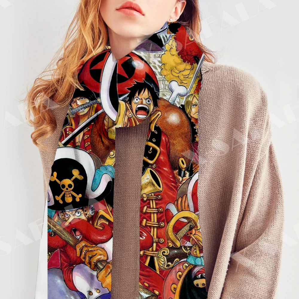 Cartoon One Piece Pirate Luffy Winter Scarf Female British Bristled ...