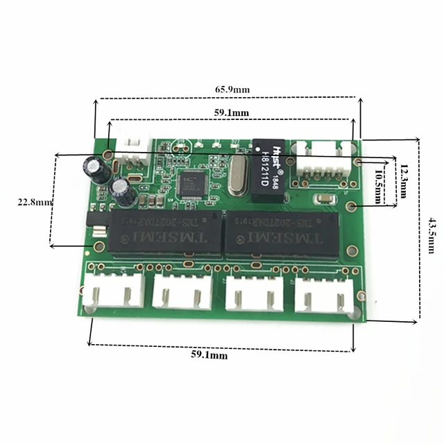 5 port ethernet change circuit board for ethernet change module 10/100mbps 8 port PCBA board OEM ...
