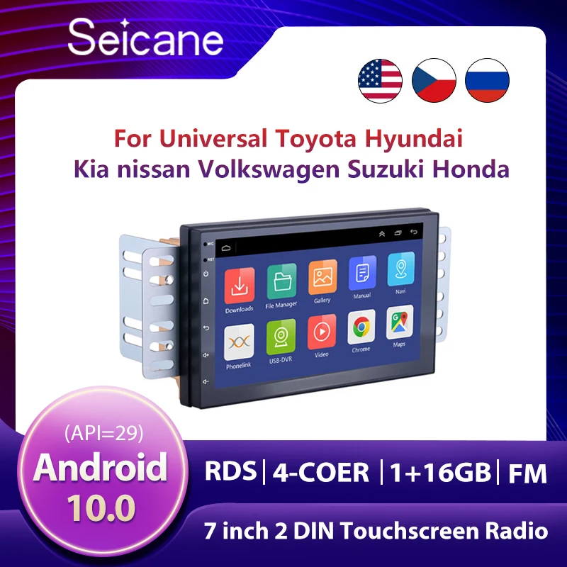 Seicane Android 10 2 Din Rádio Do Carro Multimídia Player De Vídeo ...