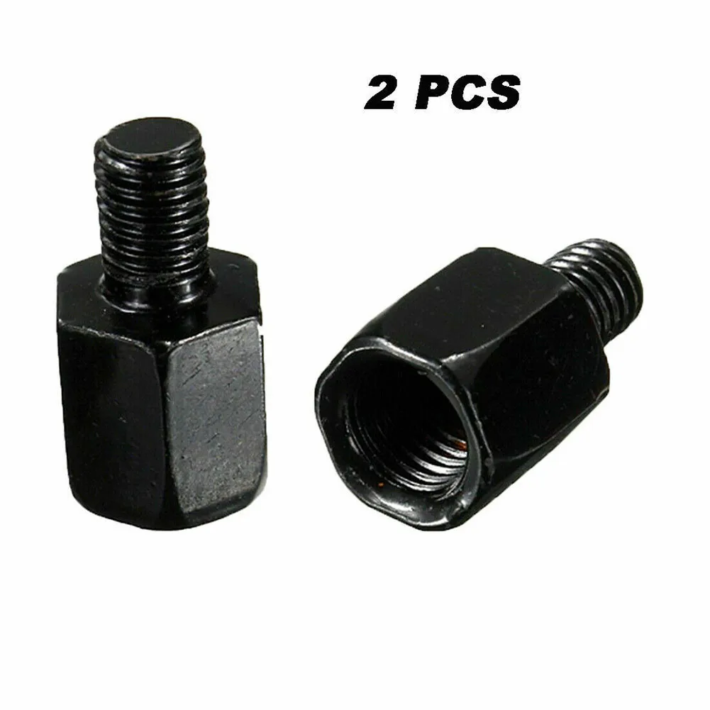 2PCS-Mirror-Adapter-10mm-To-8mm-Universal-Black-Motorcycle-Motorbike ...