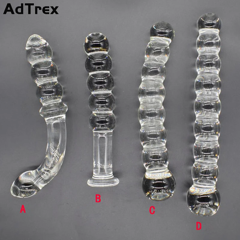 Pyrex Glass 8 Anal Beads Butt Plug Big Ball Large Crystal Dildo Penis