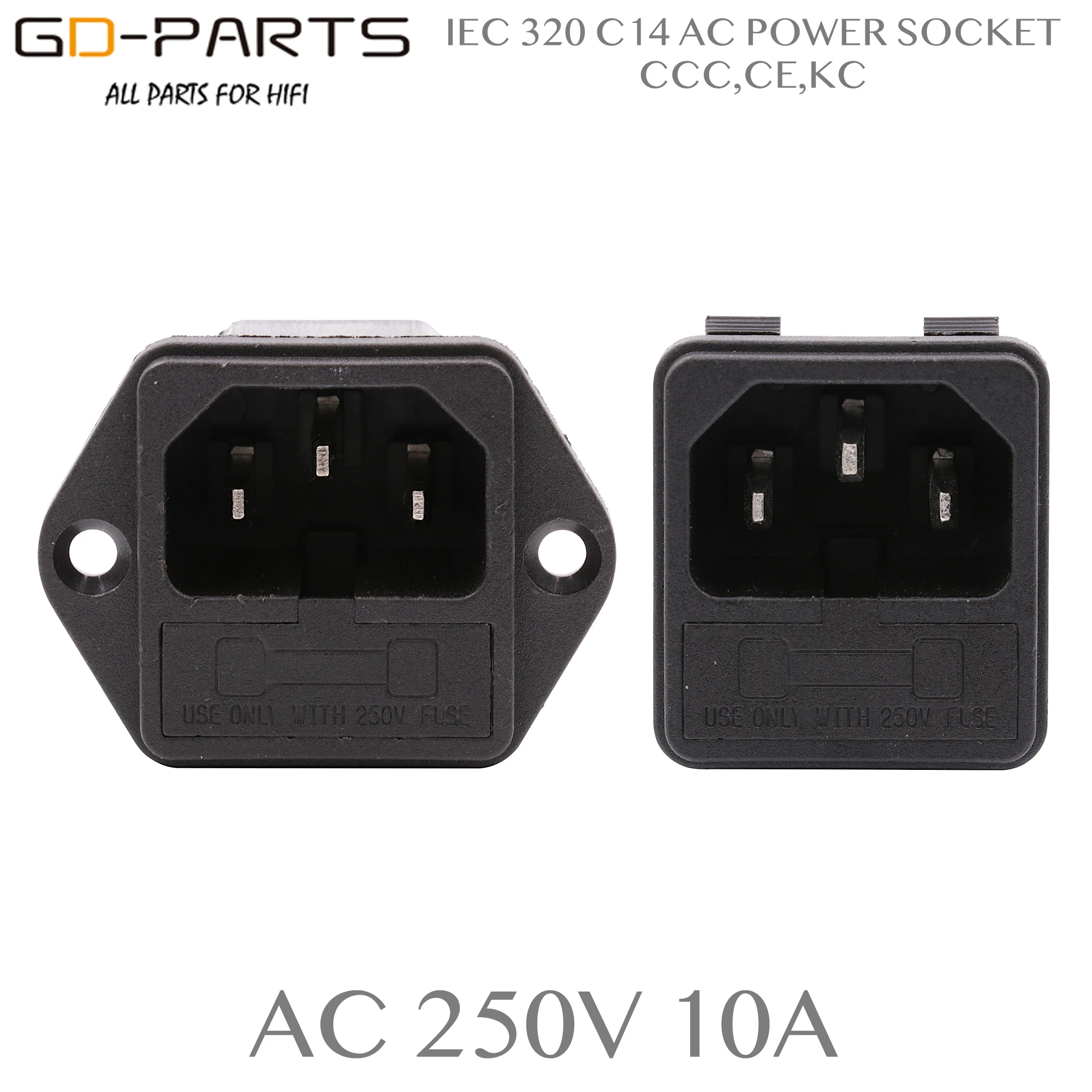 2pcs 3-pin Iec 320 C14 Male Power Cord Inlet Socket Receptacle ...