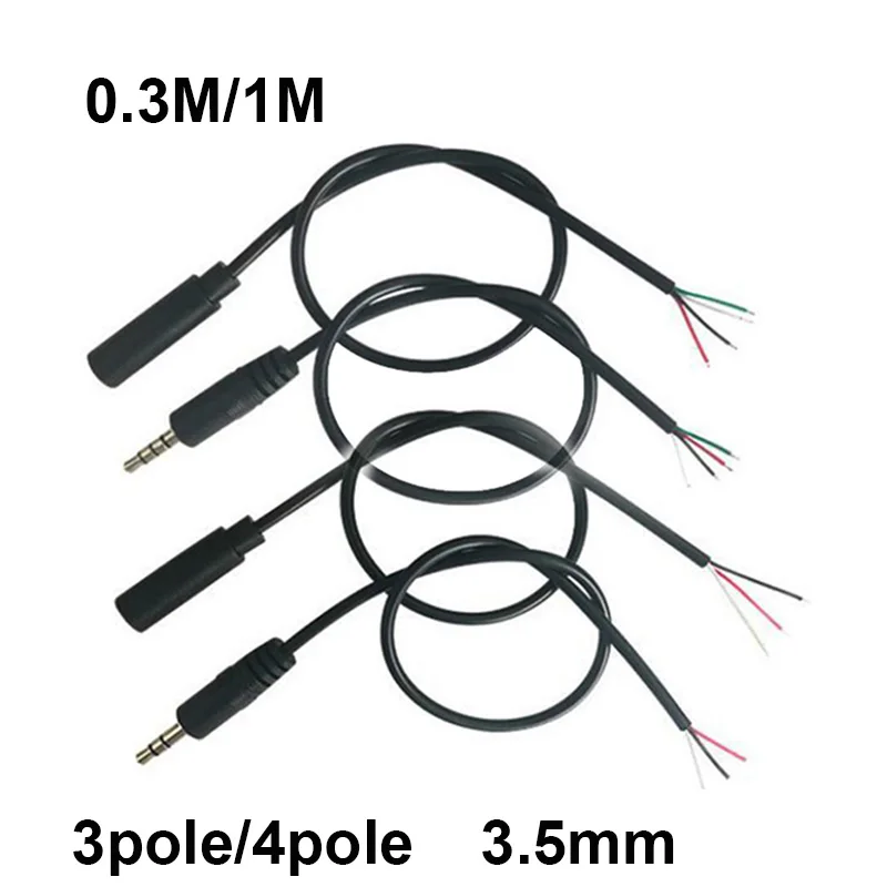 30CM 1M 3.5mm DC female male stereo aux extension connector cable 3 ...