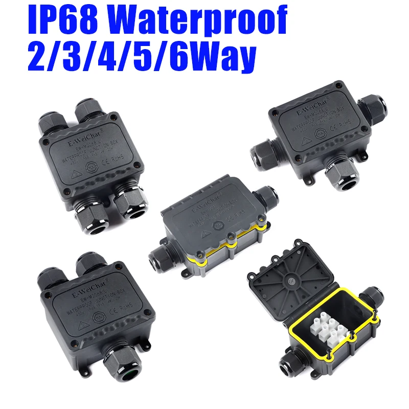 IP68-Junction-Box-2-6Way-Connector-450V-Sealed-Retardant-Outdoor ...