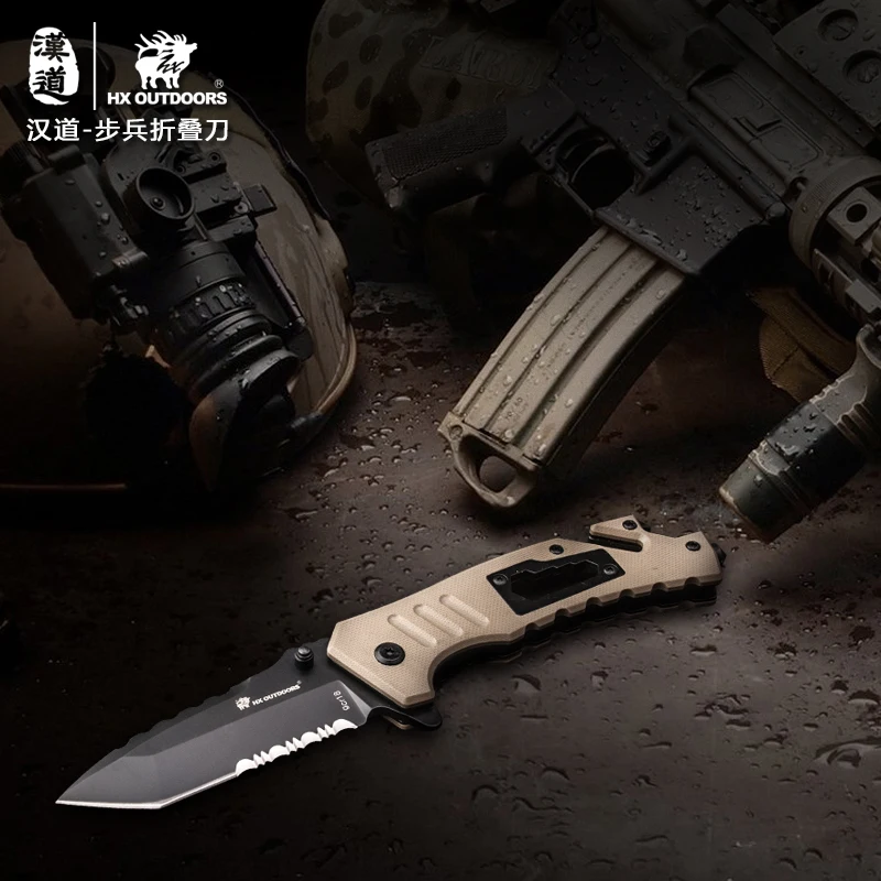 Hx faca tática de autodefesa, faca de bolso dobrável para acampamento ...