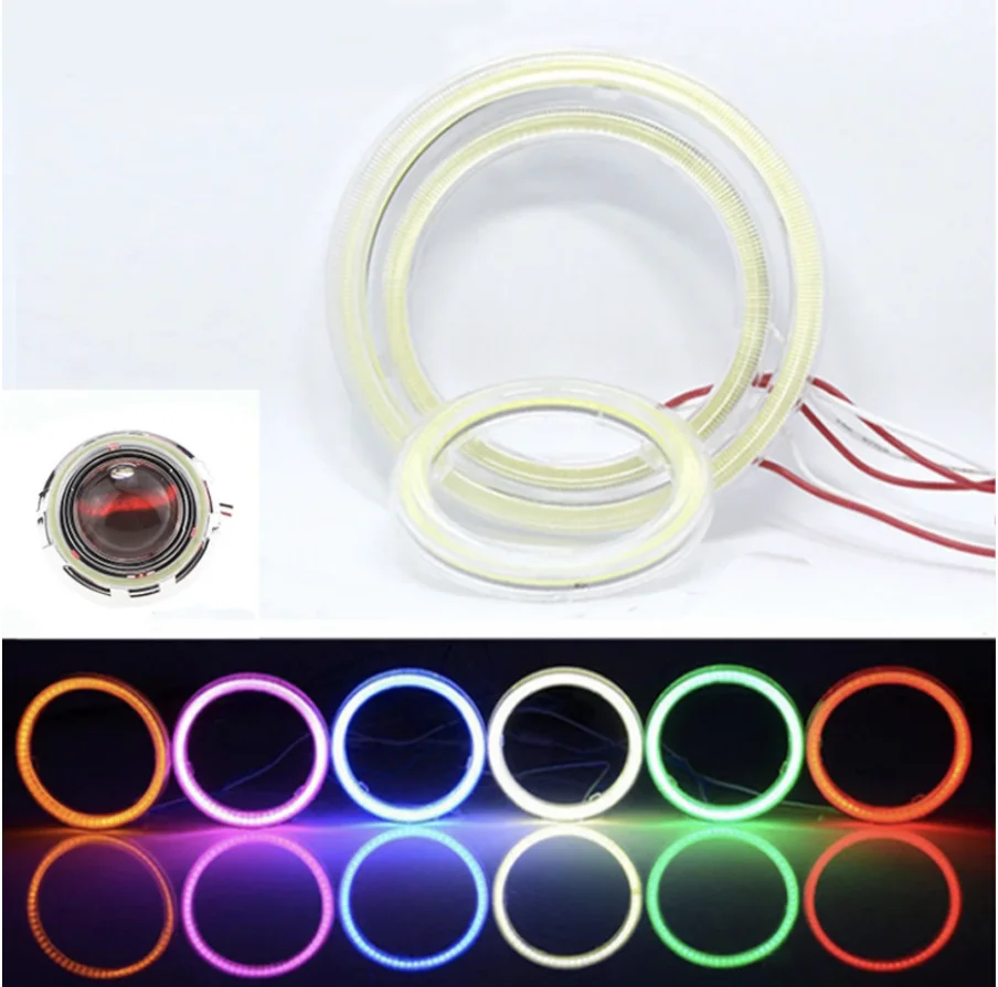 2PCS Car Motorcycle DRL Light Bulb Lamp Super Bright Halo Rings COB LED ...
