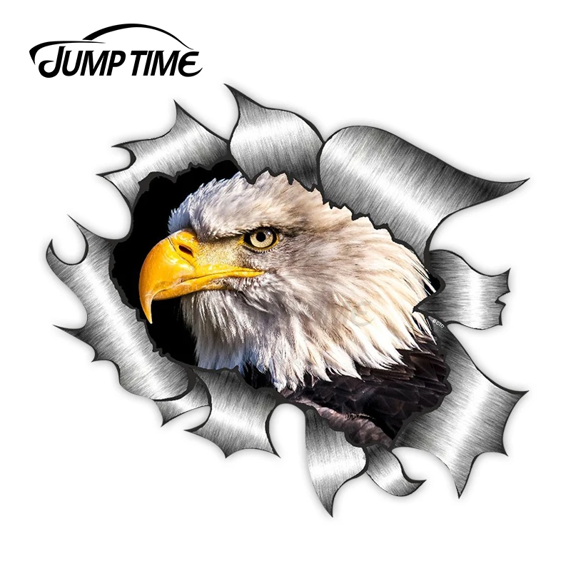 Jump Time For 13cm Ripped Torn Metal Design With American Bald Eagle ...