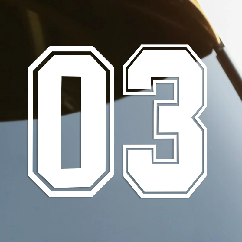Custom-Made-Digit-Racing-Number-03-Vinyl-Decal-Car-Sticker-Waterproof ...