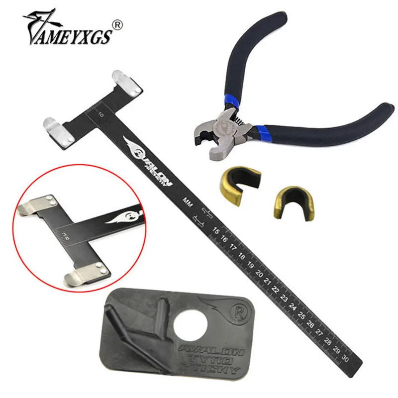 1set Archery T Square Ruler 구리 버클 플라이어 키트 및 오른손 플라스틱 화살표 레스트 리 커브 보우 헌팅 ...