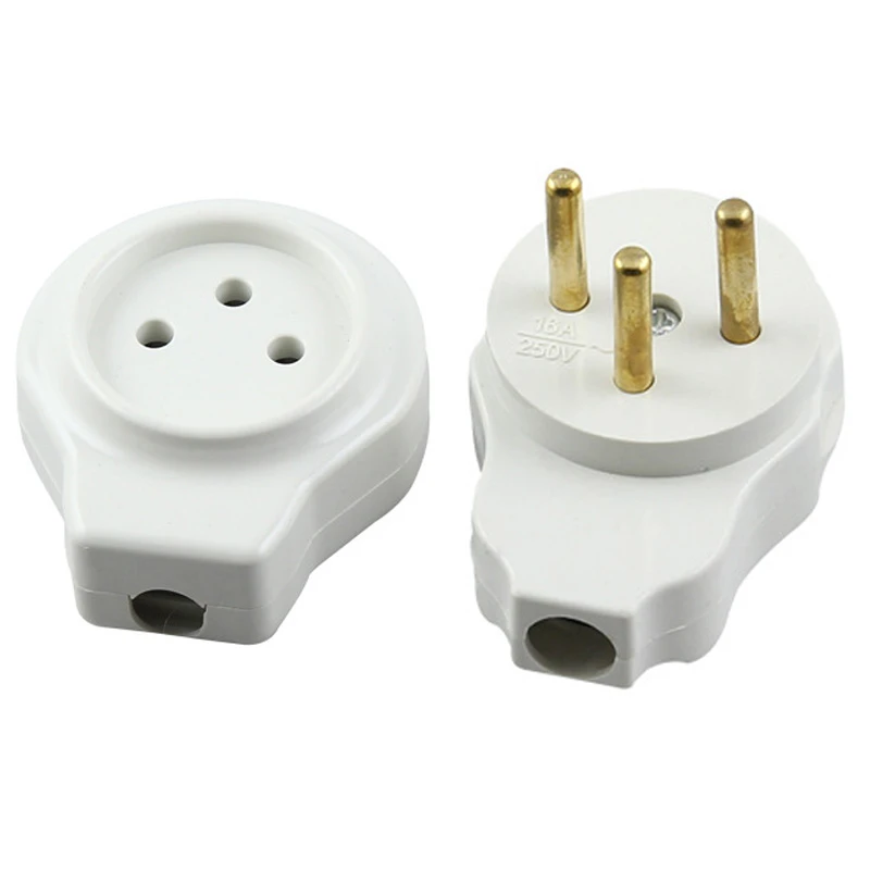 White 16a Israel Male Female Assembly Wiring Power Plug Socket Pakistan ...