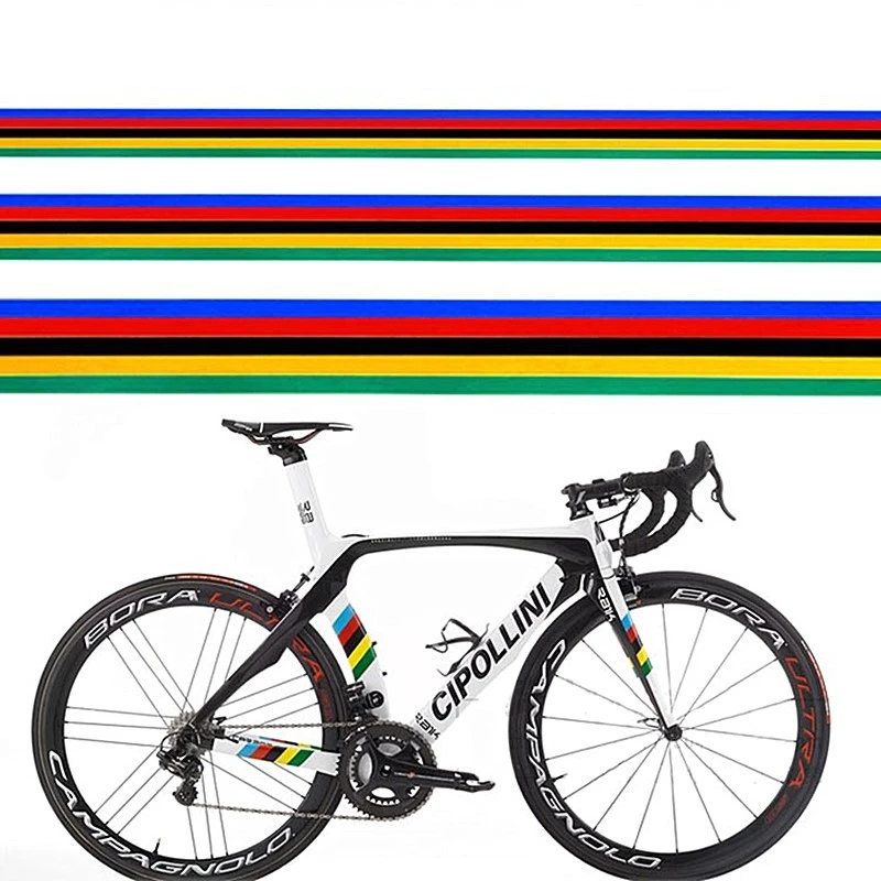 1pc Bicycle Sticker Reflective Rainbow Decoration Sticker Diy Mtb Bike ...