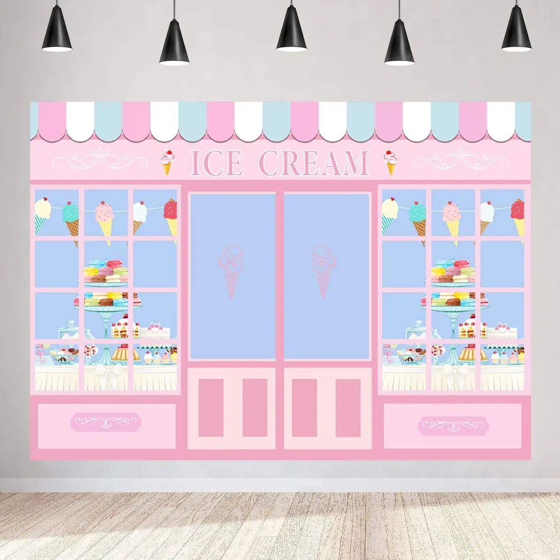 Ice Cream Shop Backdrop
