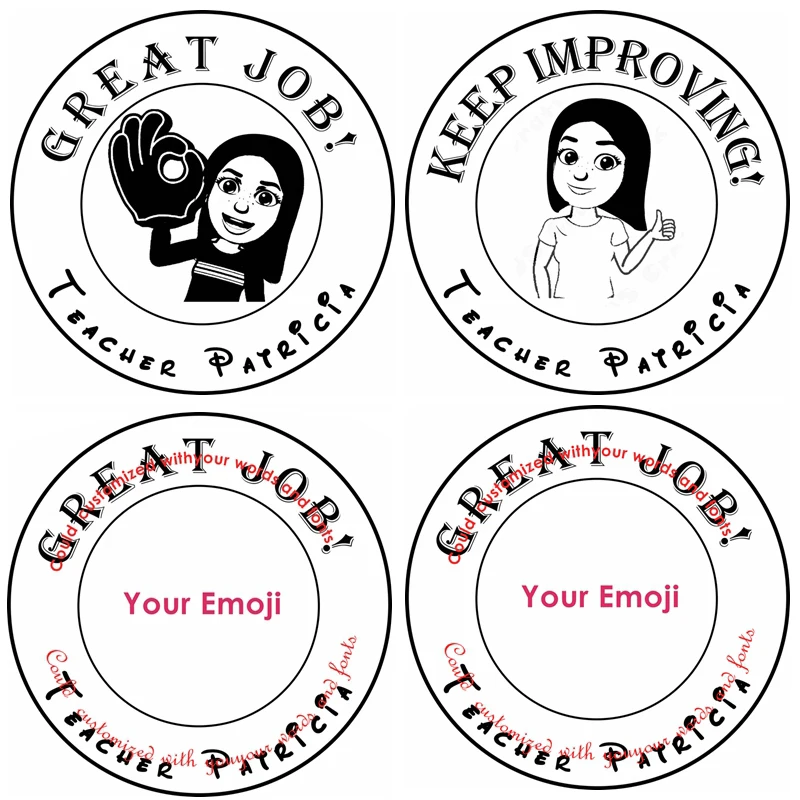 40mm Round Professional Personalized Stamps Custom Personal Name Stamp ...