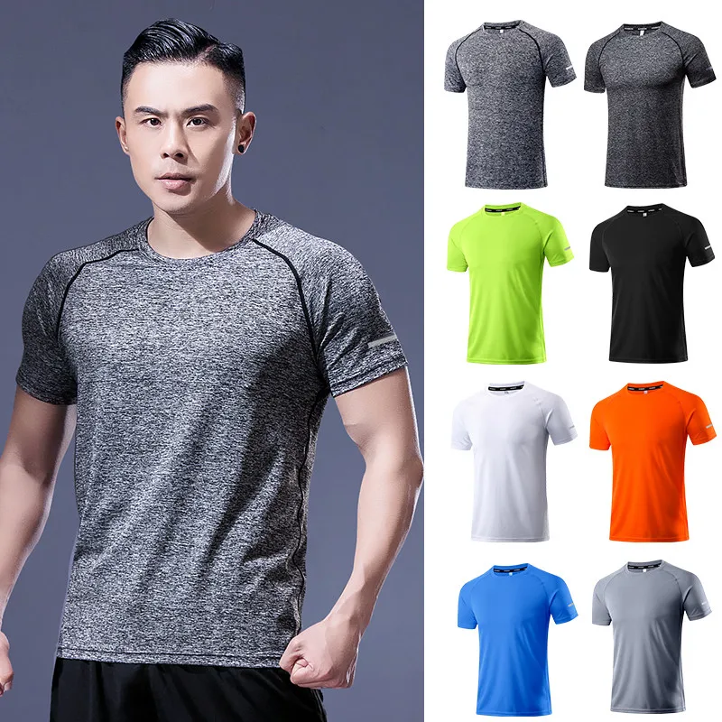 Quick Dry Polyester Running T Shirt Men Breathable Fitness Shirt ...
