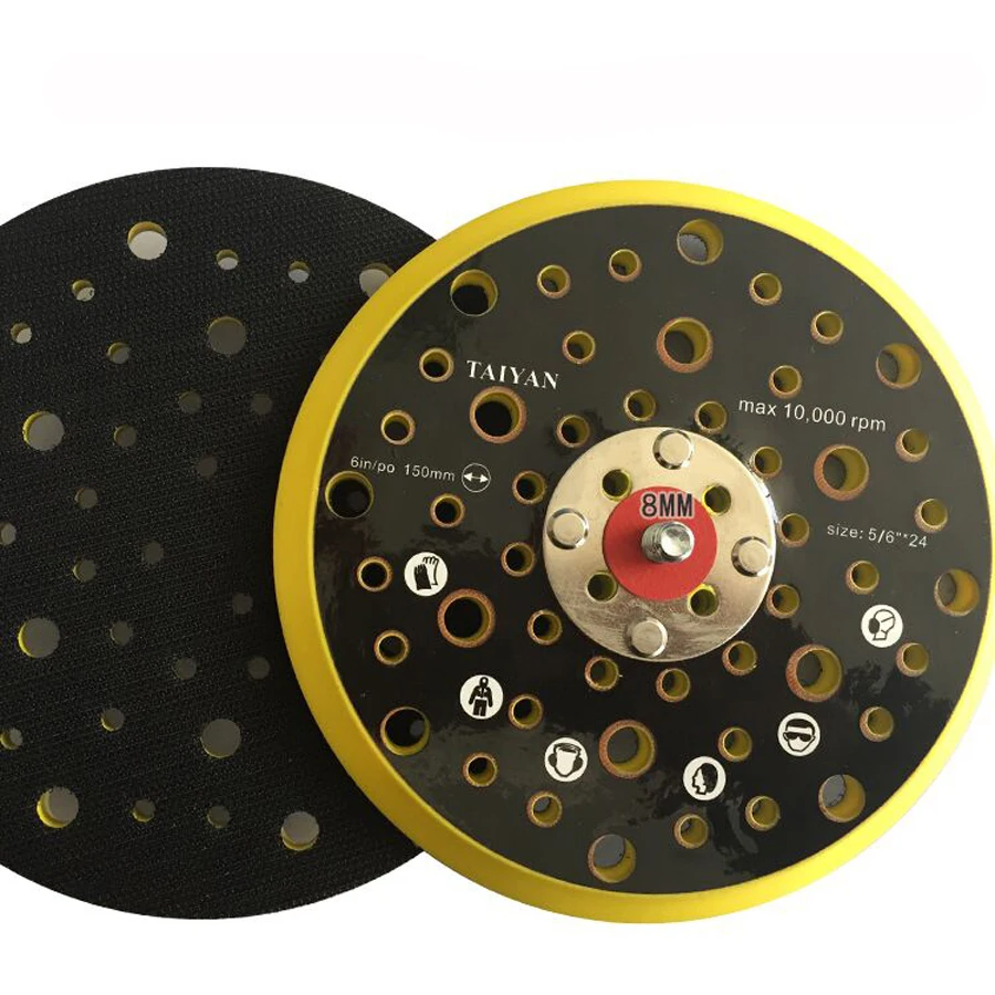 6" 52-Hole DA Sander Backing Pad Multi-Hole Sanding Backup Pad Random ...