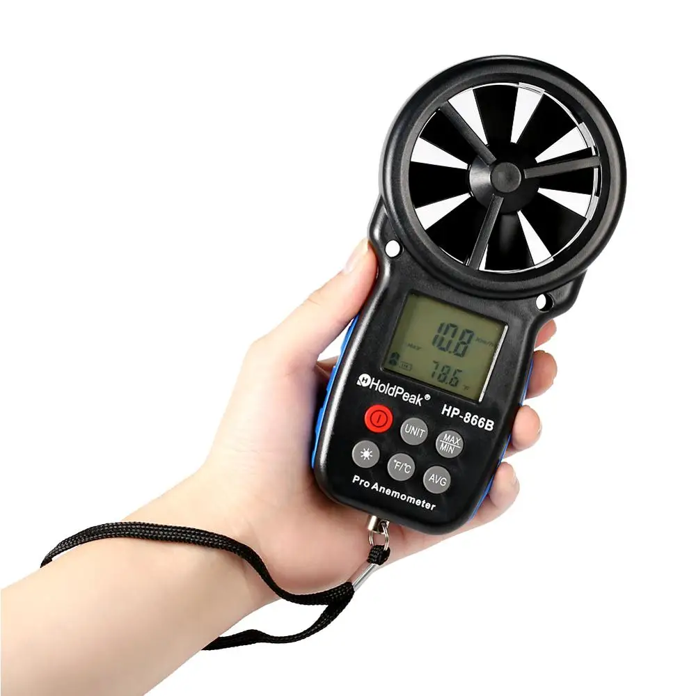 Digital Anemometer Handheld Wind Speed Meter BT-100 for Measuring Wind ...