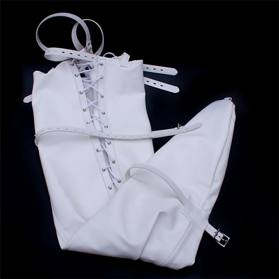 BDSM Leather Leg Binder Mermaid Body Sack Strait Jacket Bondage ...