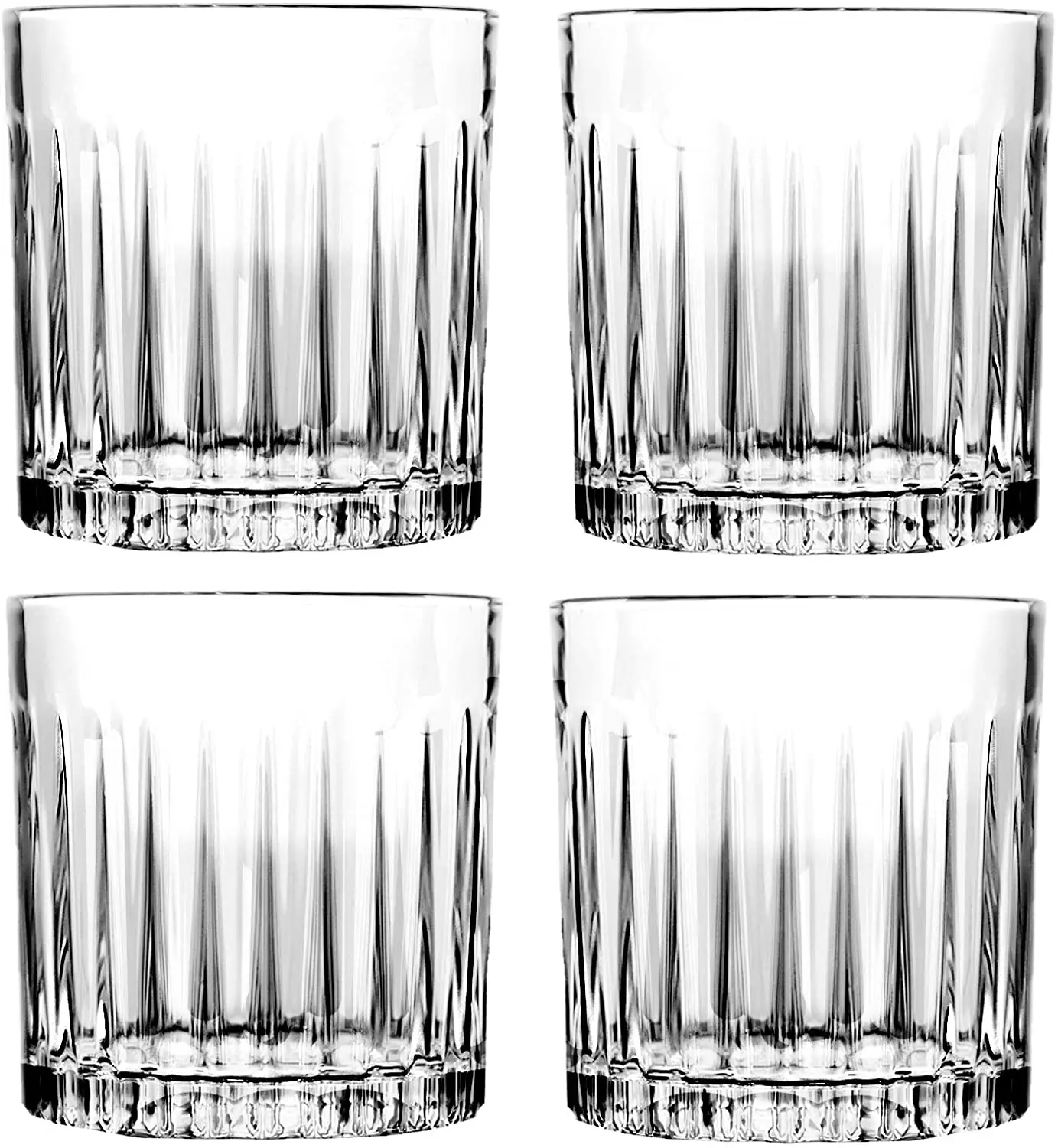 4pcs Whiskey Glass, 310ml Crafted Double Old Fashioned Heavy Base Rocks ...