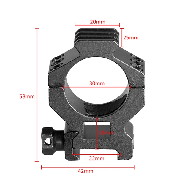 Scope Mount 30mm Ring Heavy Duty Low Profile 6 Bolts 20mm Weaver ...