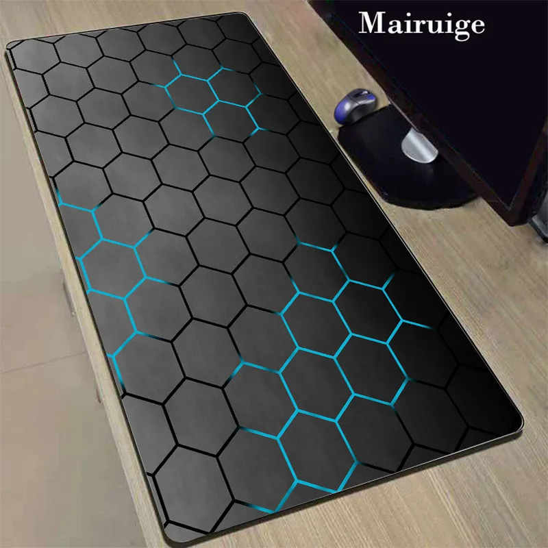 Mairuige-Gaming-Large-Blue-Grid-Mouse-Pad-Rubber-Non-slip-Gamer ...