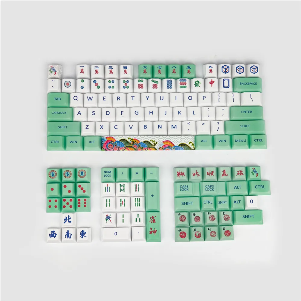 Chinese-Mahjong-Keycaps-Dye-Sublimation-128-Keys-Cherry-Profile-PBT ...
