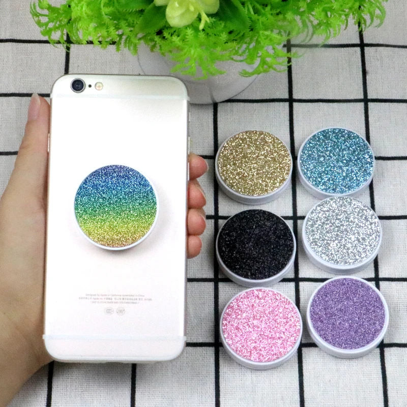 Easy To Use Cell Phone Bracket Holder Quicksand Glitter Expanding phone ...
