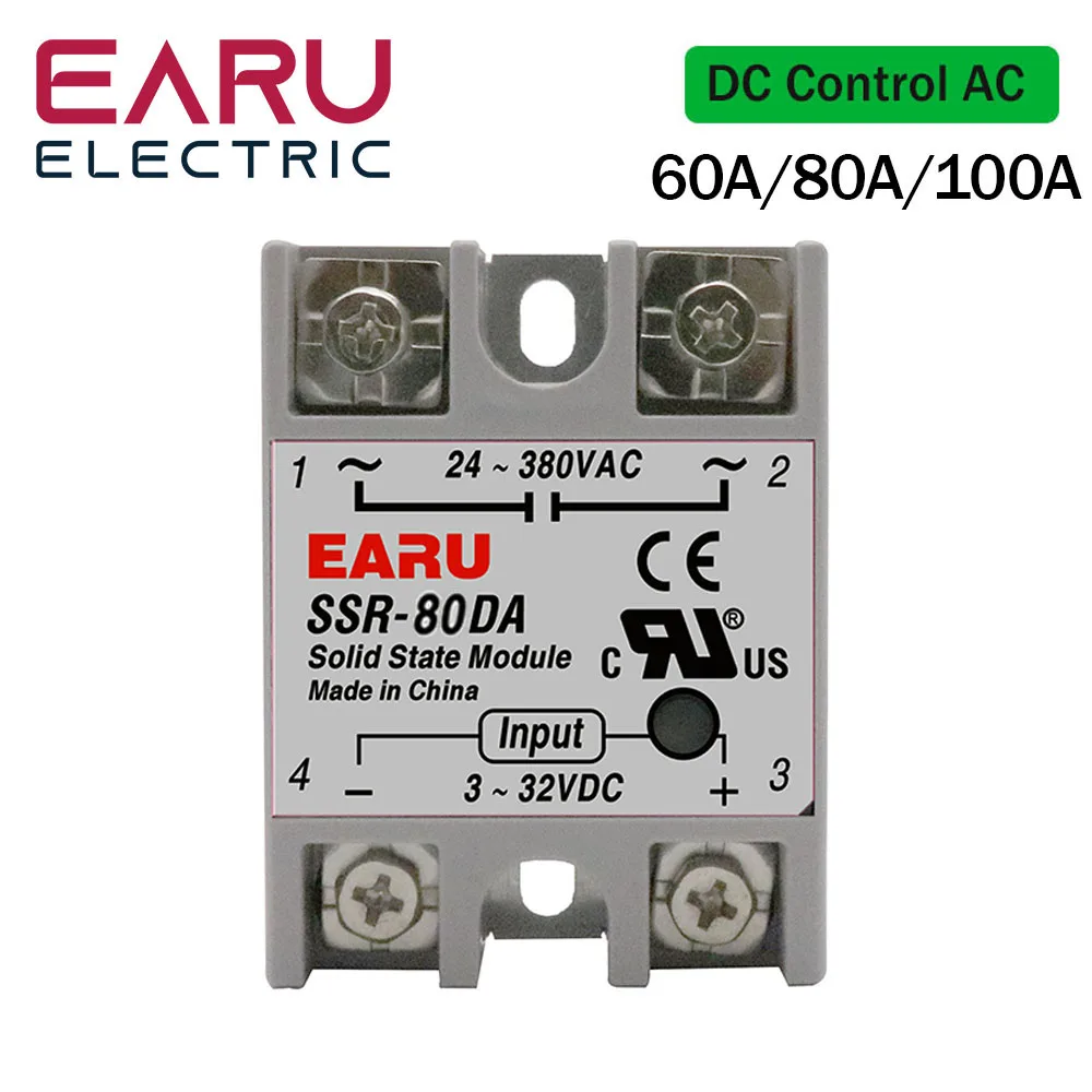 SSR 60DA SSR 80DA SSR 100DA SSR 60A 80A 100A PID 온도 제어를위한 솔리드 스테이트 릴레이 ...