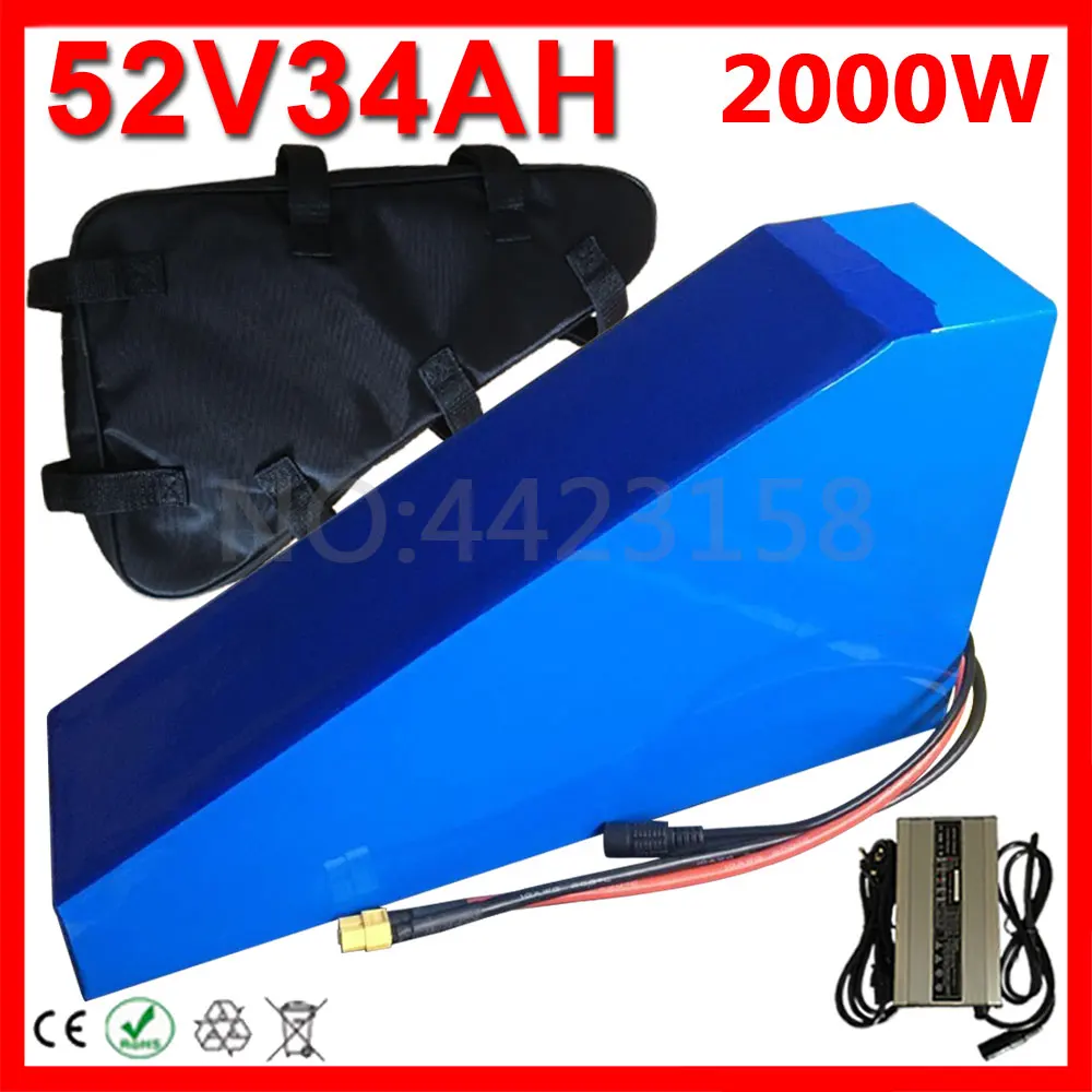 52V Lithium Battery 52V 35AH Ebike Battery 52V 17AH 20AH 24AH 27AH 30AH 35AH Electric Bike ...
