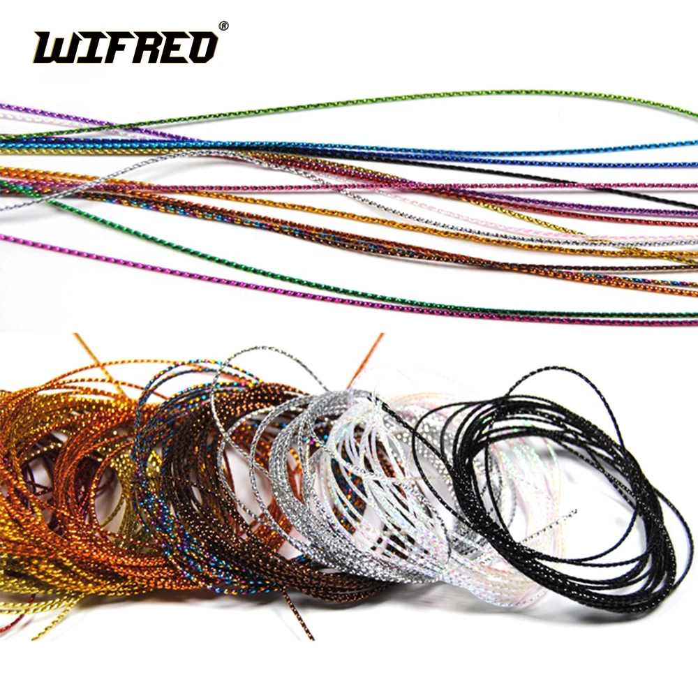 WIFREO 1PC / 2 Yard Fly Tying Glitter Rib Chironomid Nymph Braid Line ...