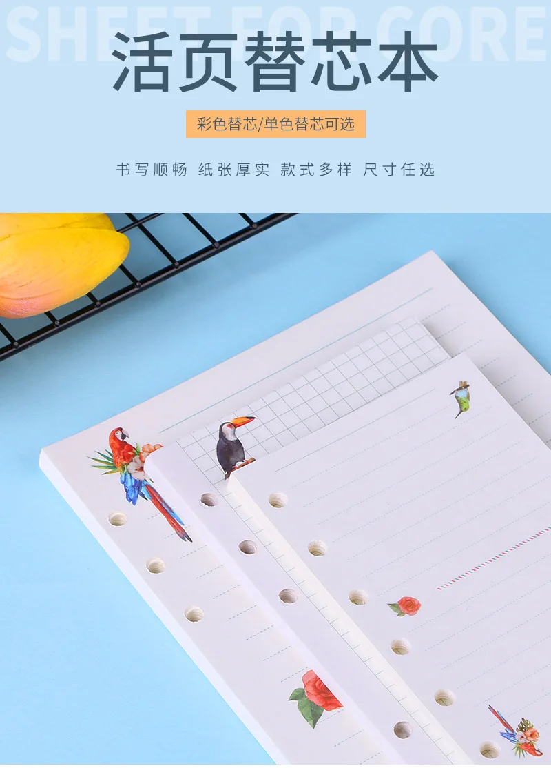 Feuillet mobile,Cahier à feuilles mobiles,2022,45 feuilles,recharge de ...