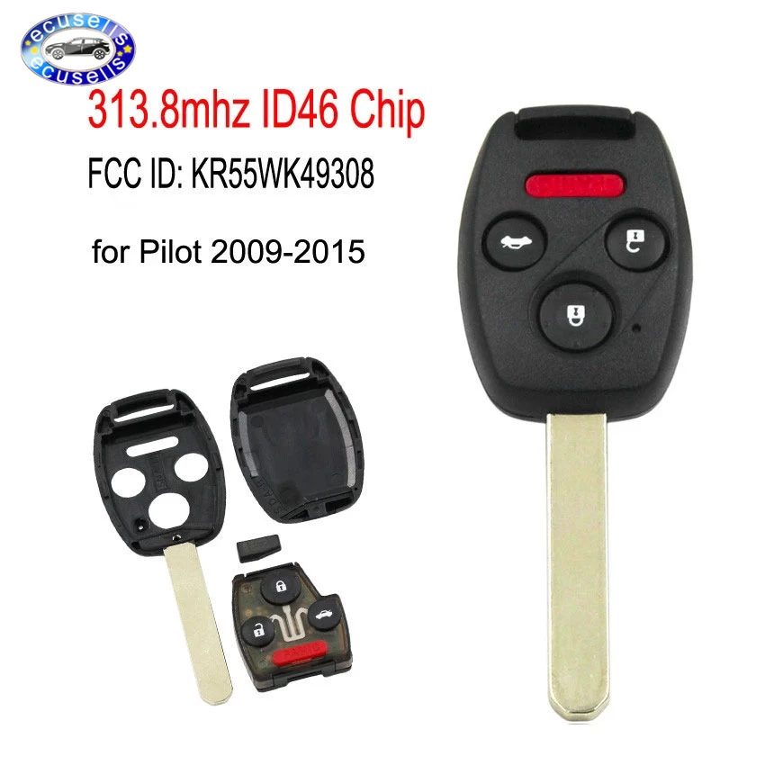 Remote Key Fob 3+1/4 Buttons 313.8MHZ for Honda Pilot 2009 2015 FCC ID ...