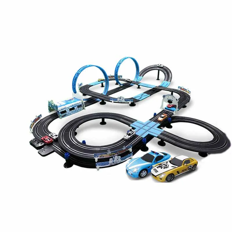 1-64-Track-Electric-Autorama-Circuit-Car-Double-Electric-Remote-Control ...