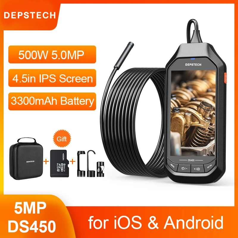 Depstech 4.5in Ips Screen Digital Endoscope Dual Lens 2mp / 5mp ...