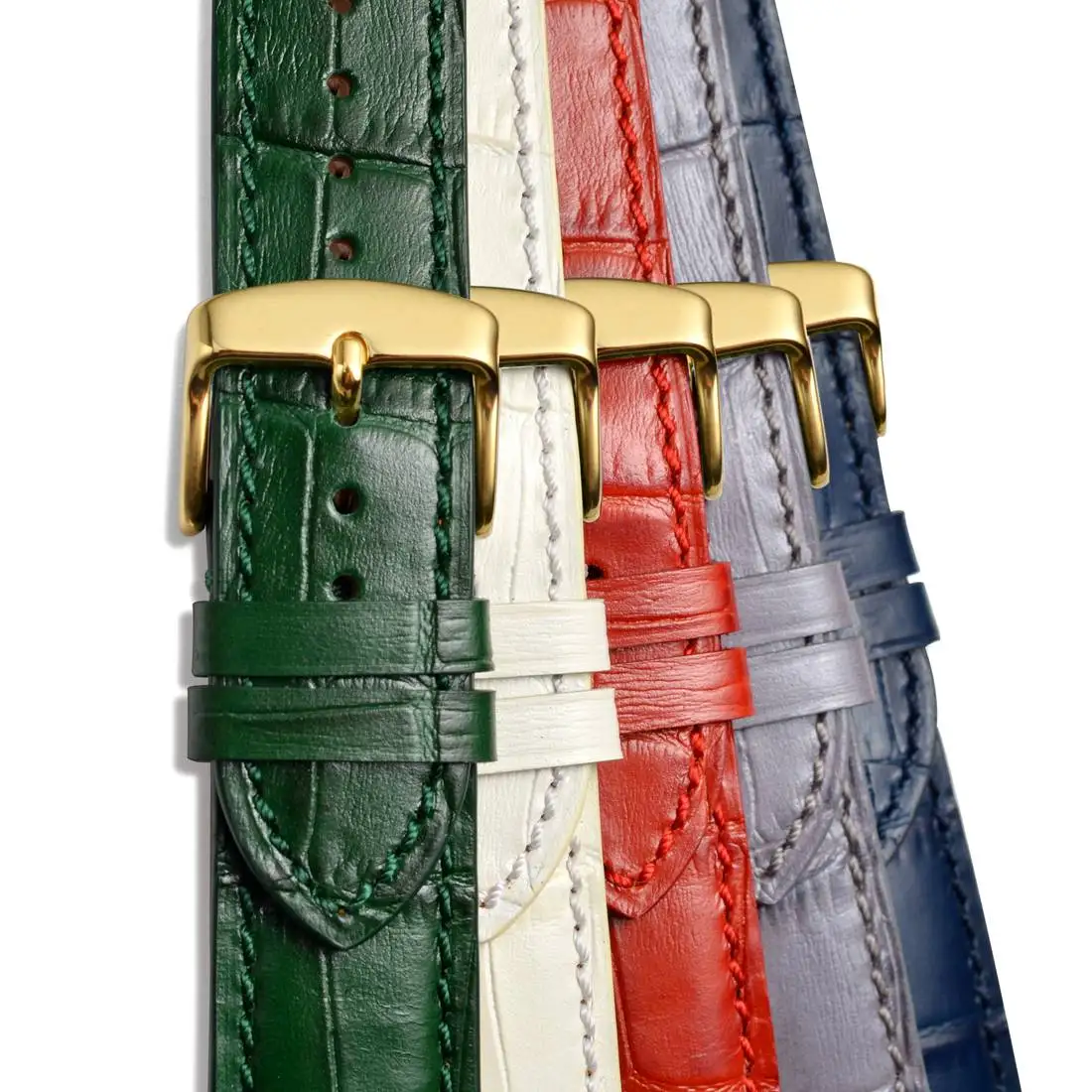 WOCCI-Leather-Watch-Band-18mm-19mm-20mm-21mm-22mm-Alligator-Embossed ...