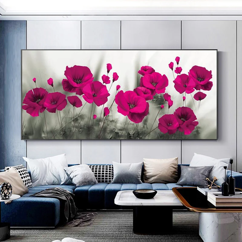 Red Flower Painting Canvas